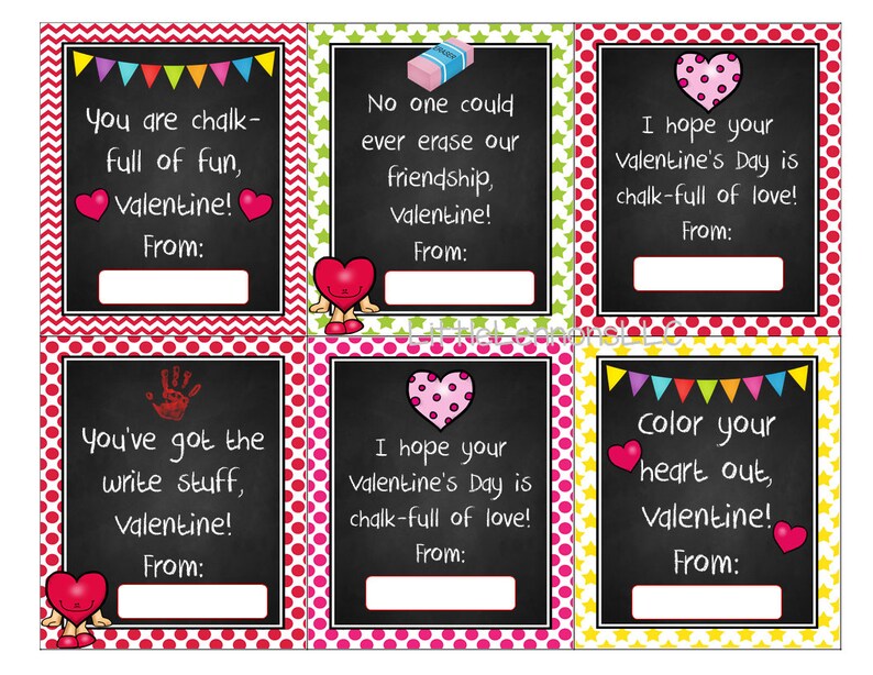 Printable Sidewalk Chalk Kids Class Valentine Gender Neutral - Etsy