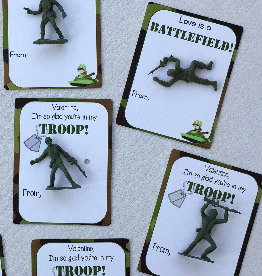 Printable Army, Military, Soldier Valentine, Preschool, School ...