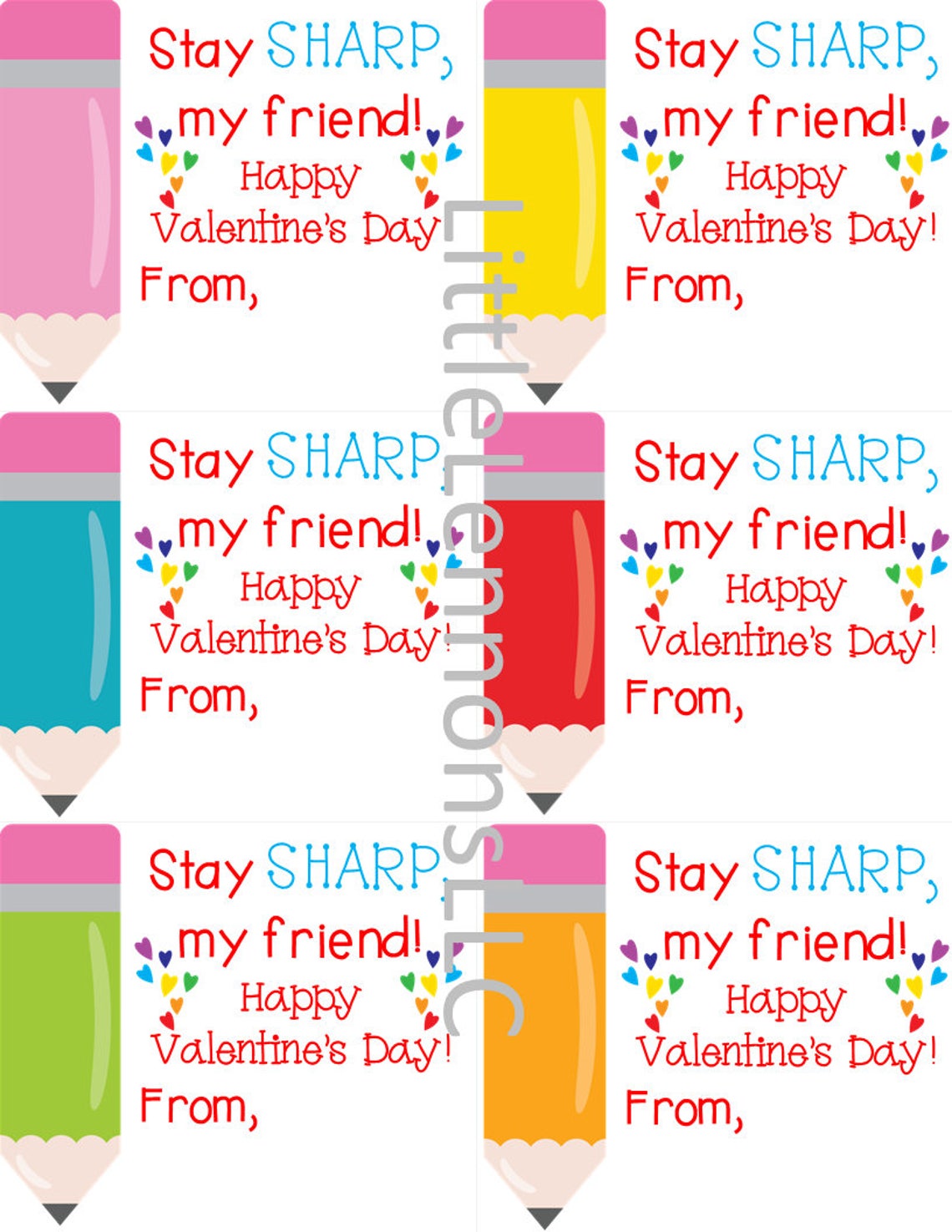 Printable Valentine Pencil Sharpener Elementary School - Etsy