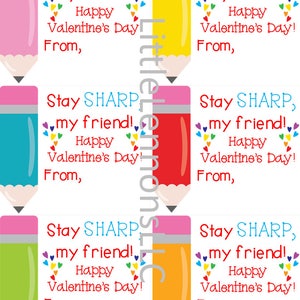Printable Valentine, Pencil Sharpener, Elementary School Valentine ...