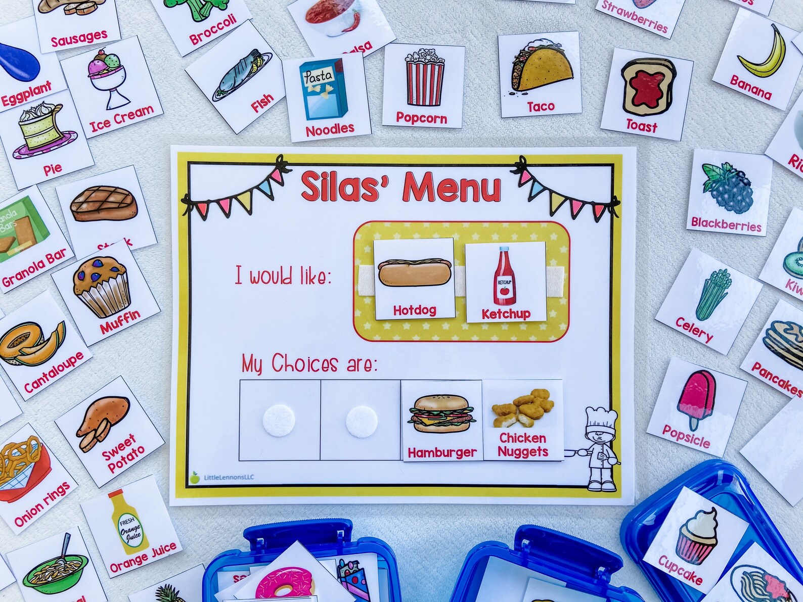 Digital Download Food Choice Board Menu visual autism | Etsy