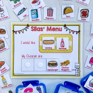 Digital Download Food Choice Board, Menu, Visual, Autism, Adhd, Speech ...