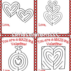 Printable Maze Valentine, Preschool Valentine, School Valentine ...