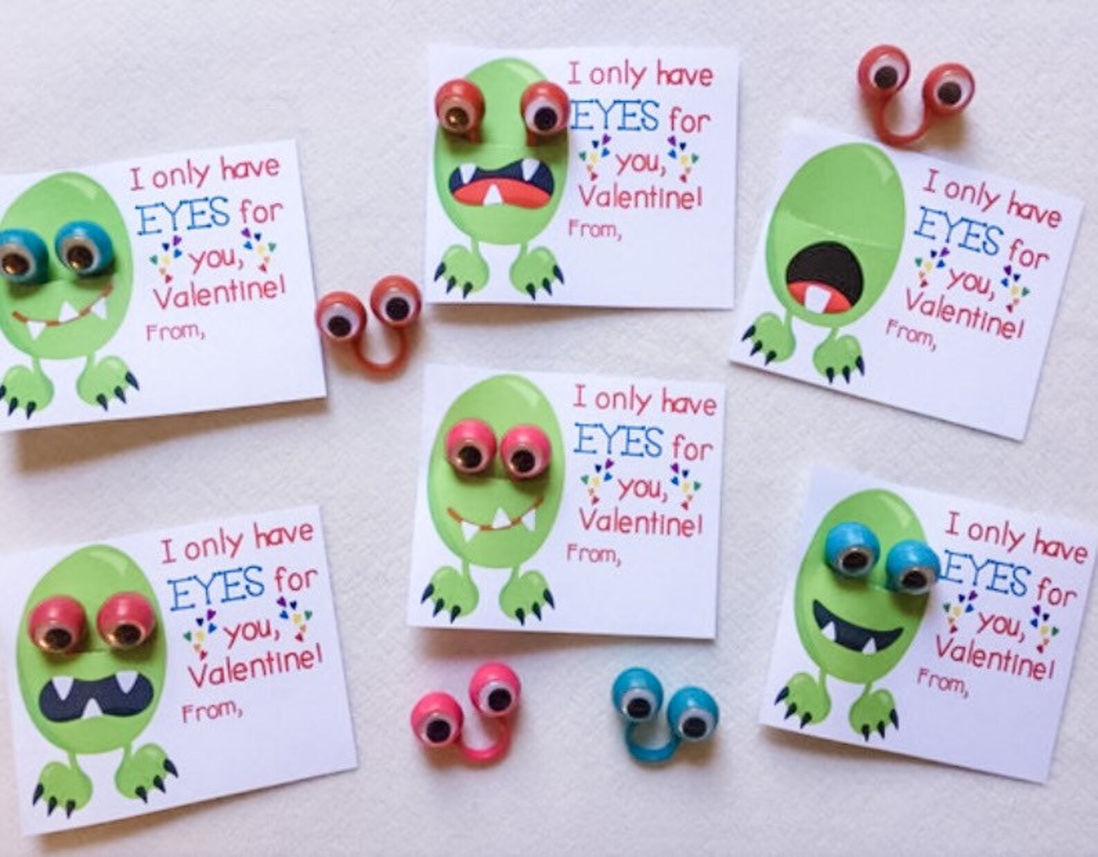 Printable Non Food School Valentine I Only Have Eyes for You | Etsy