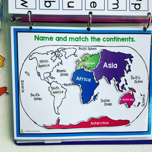 Continent Matching Digital Download Busy Book Page | Etsy