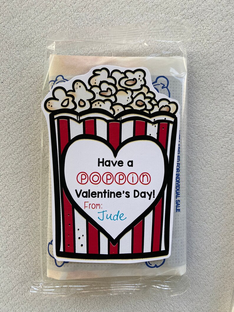 Printable Popcorn Kids Class Valentine Gender Neutral | Etsy