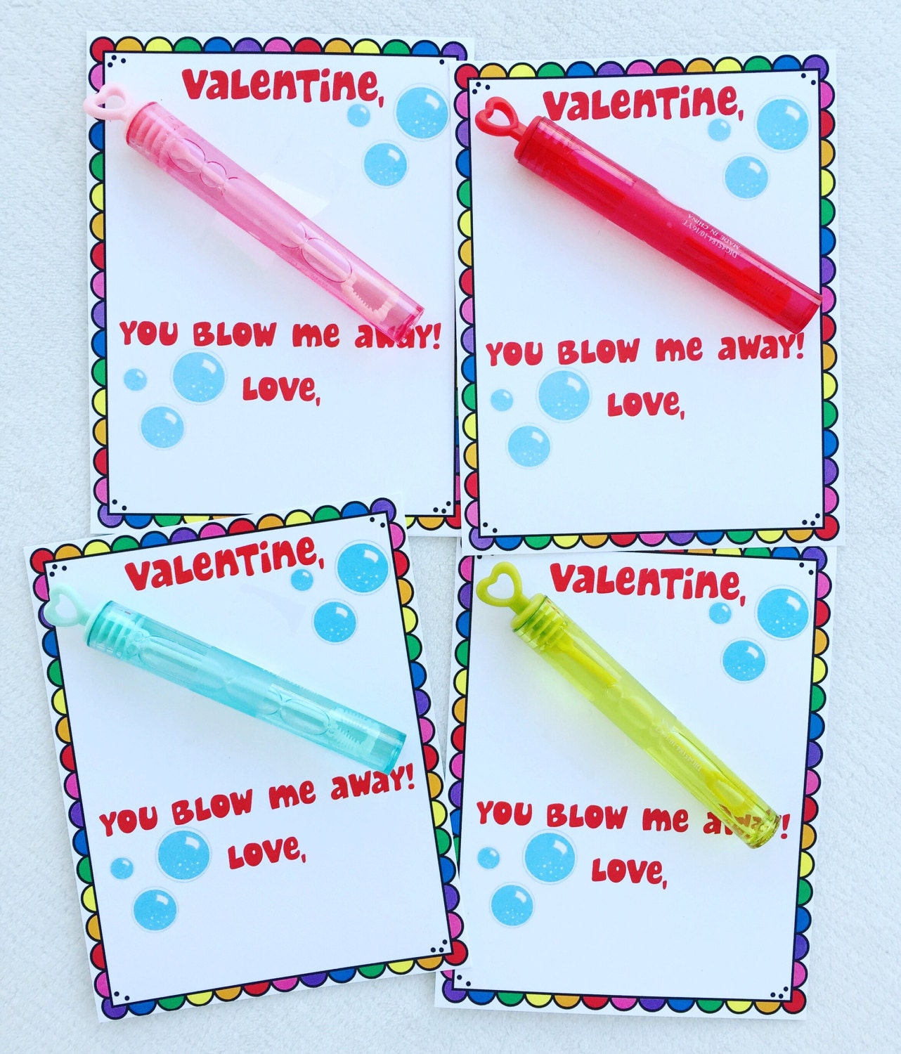 Printable Bubble Valentine Preschool Valentine School | Etsy