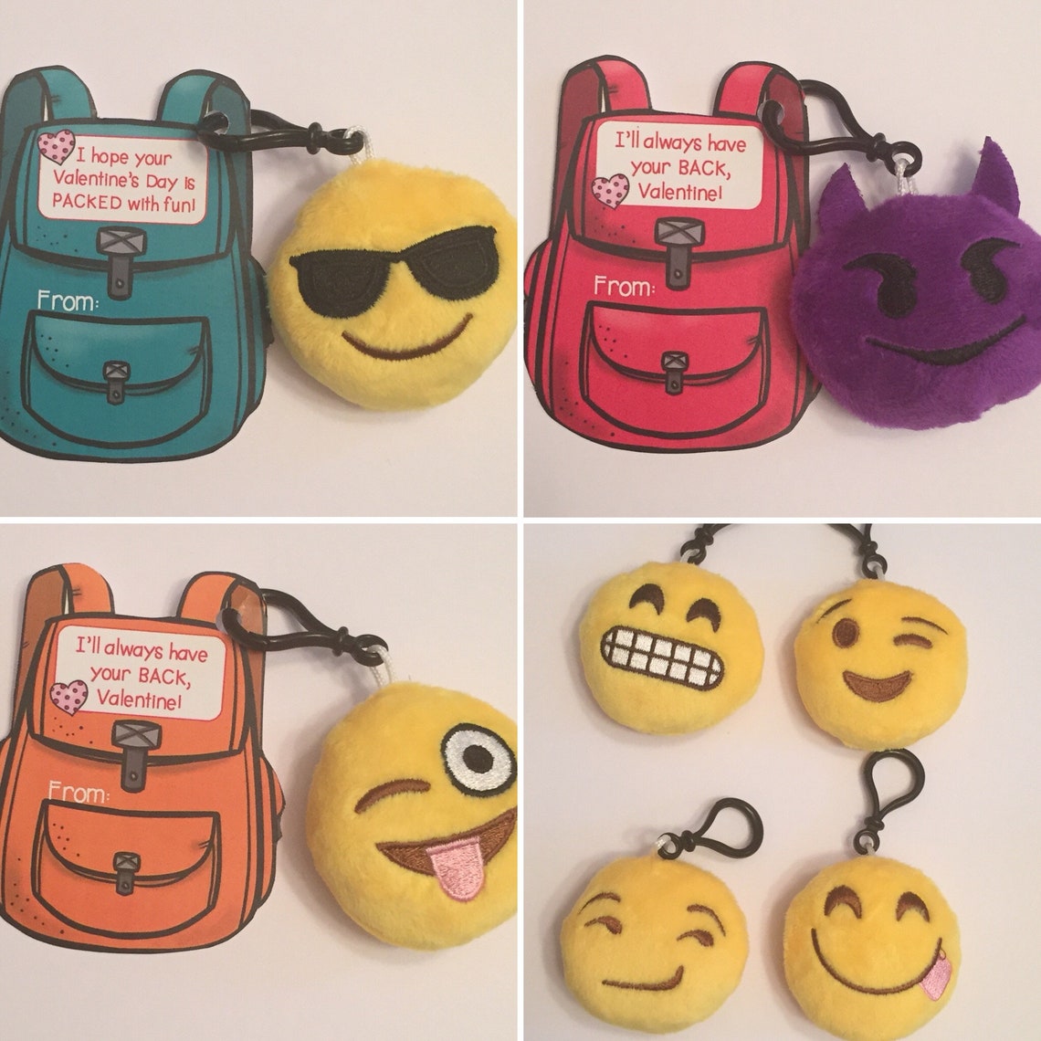 Printable Bookbag Keychain Kids Class Valentine Gender - Etsy