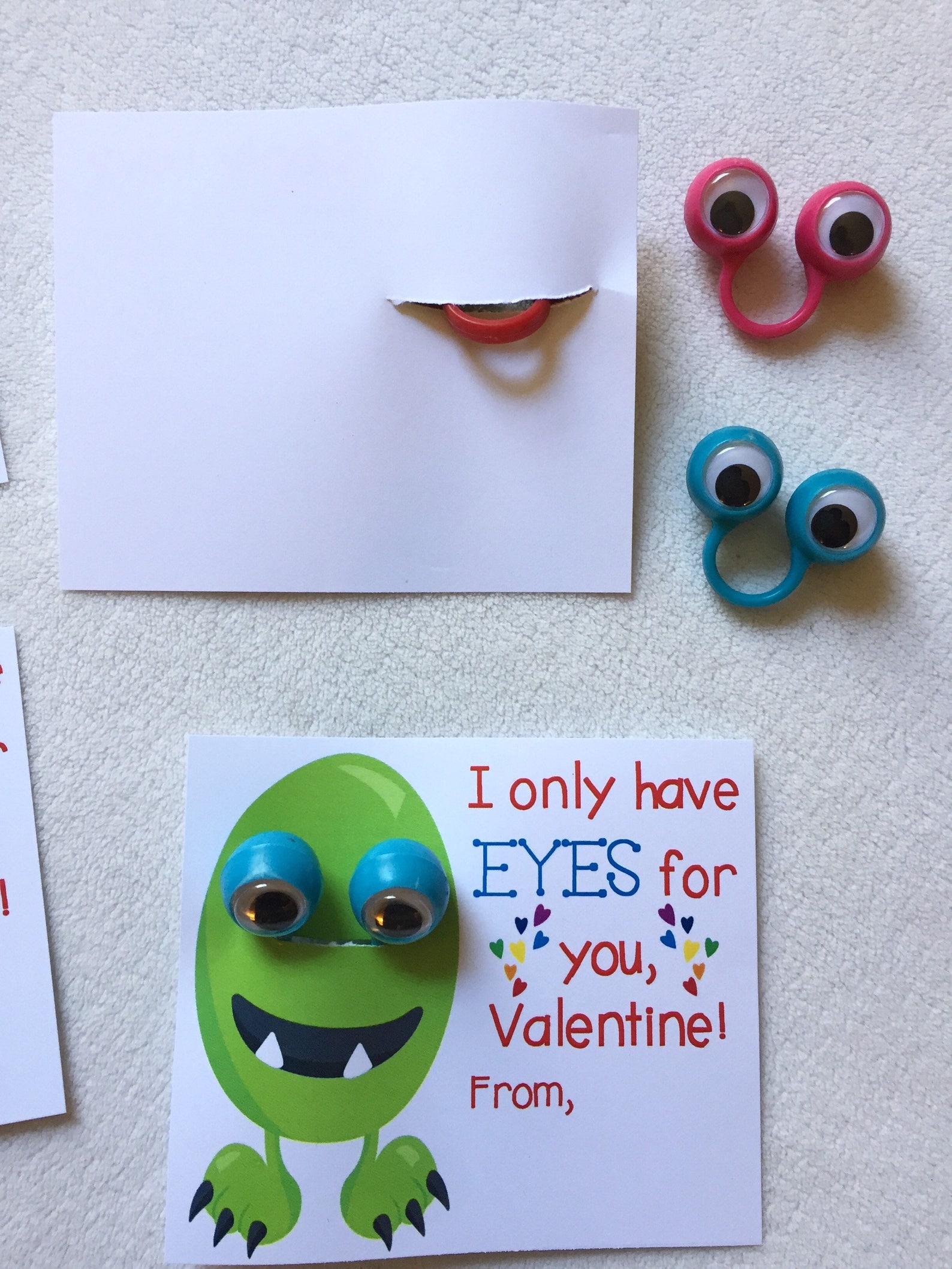 Printable Non Food School Valentine I Only Have Eyes for You | Etsy