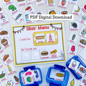 Digital Download Food Choice Board, Menu, Visual, Autism, Adhd, Speech ...