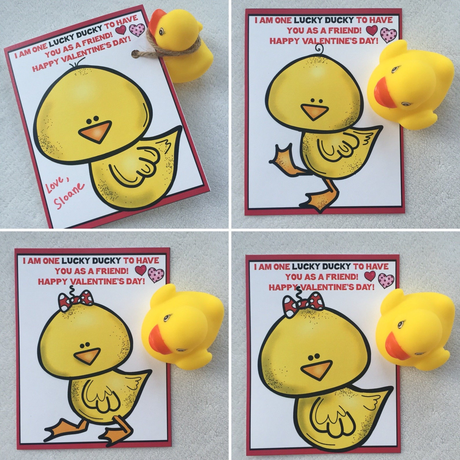 Printable Lucky Ducky Kids Class Valentine Gender Neutral - Etsy