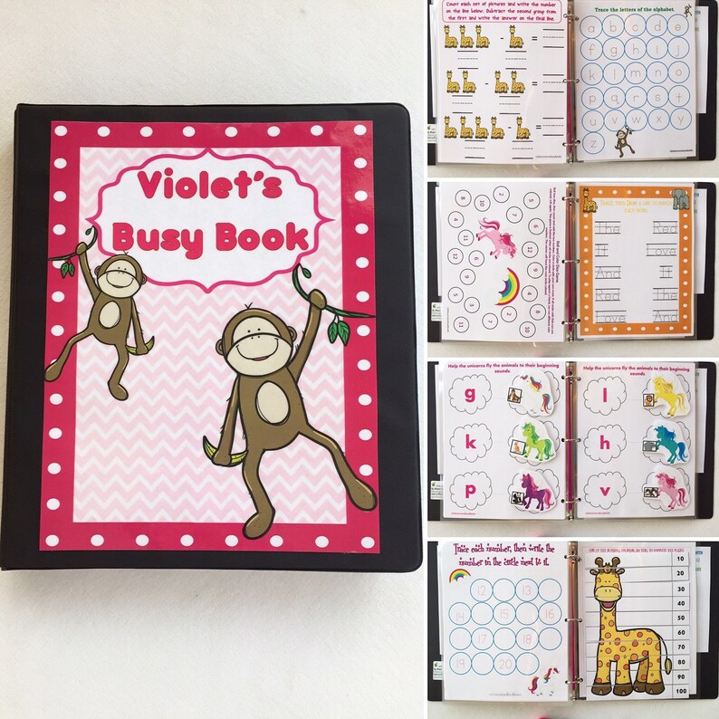 Kindergarten dry erase activity book quiet book busy book | Etsy