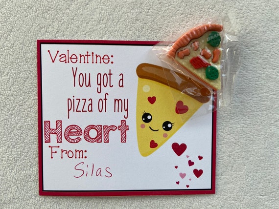 Printable Pizza Kids Class Valentine Gender Neutral Digital | Etsy