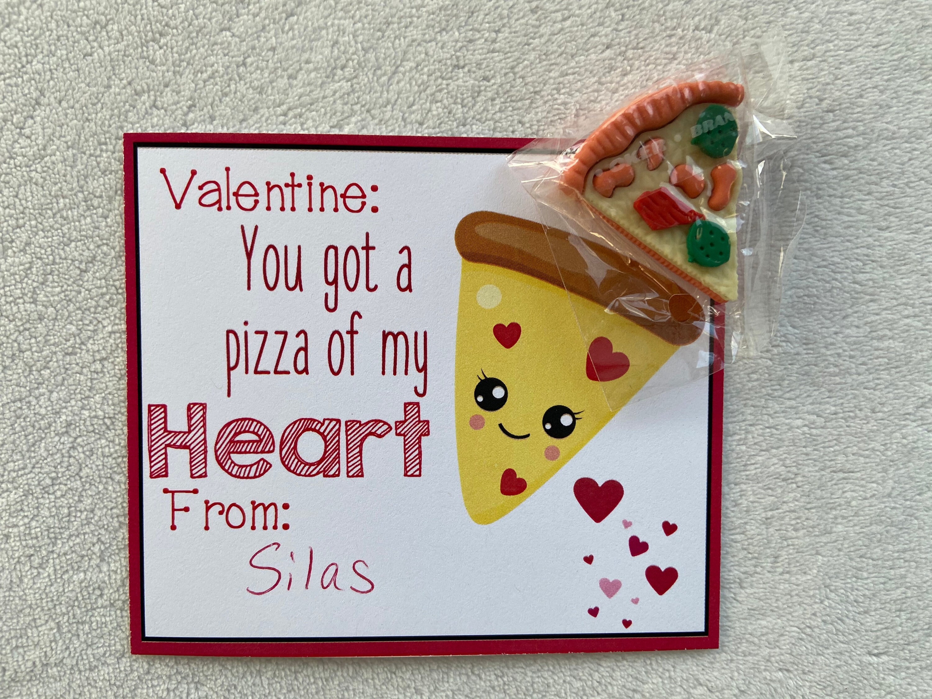 Printable Pizza Kids Class Valentine Gender Neutral Digital - Etsy