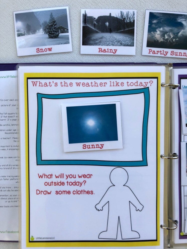 Weather Busy Book Page Digital Download Real Weather Photos - Etsy Canada