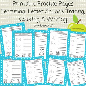 Printable Alphabet Tracing, Writing, Coloring Pages, Beginning Sounds ...