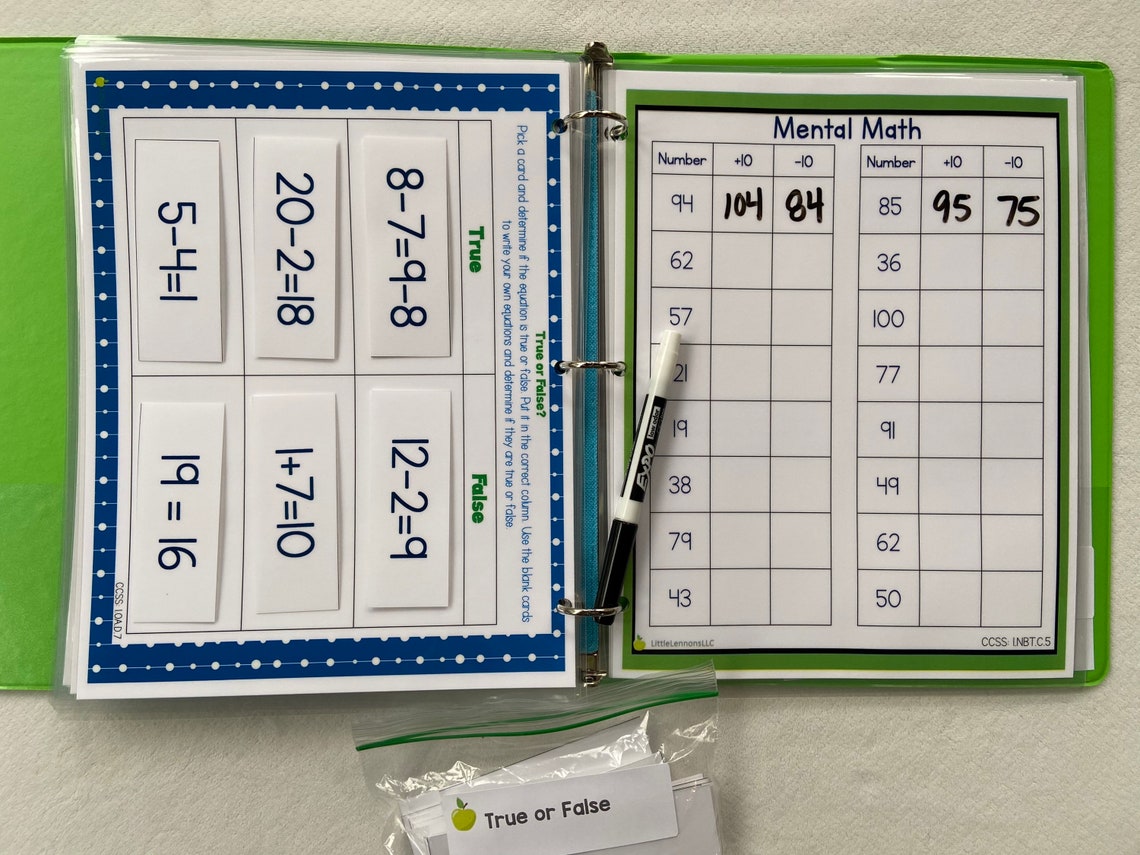 Shipped First Grade Math Busy Book Activity Book Homeschool | Etsy