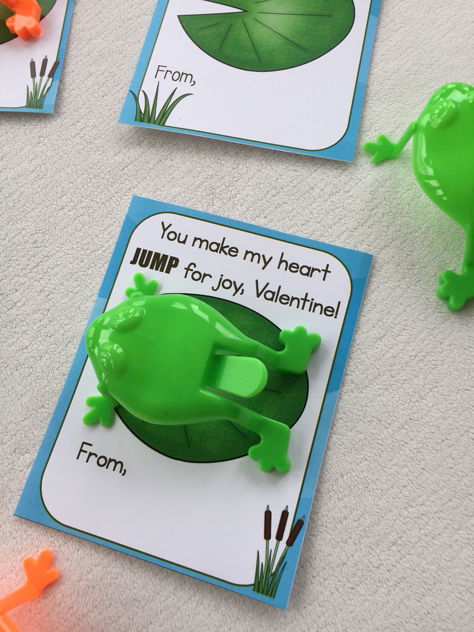 Printable Frog Hoppy Valentine Preschool School - Etsy