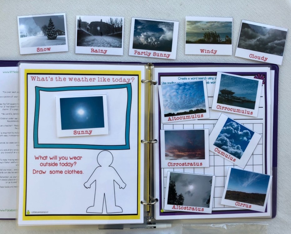 Weather Busy Book Page Digital Download Real Weather Photos - Etsy Canada