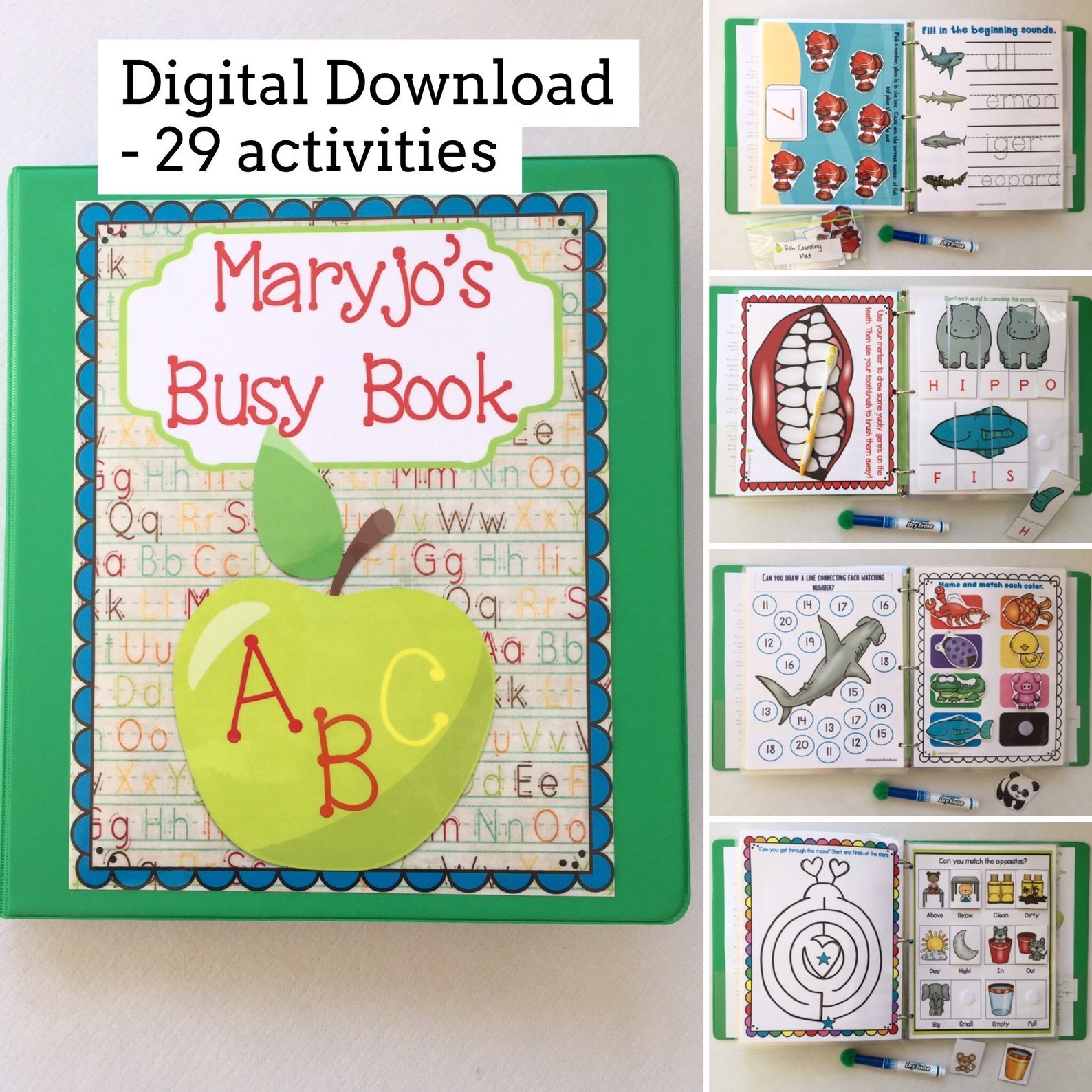 Digital Download Prek Busy Book Classroom Quiet Book | Etsy