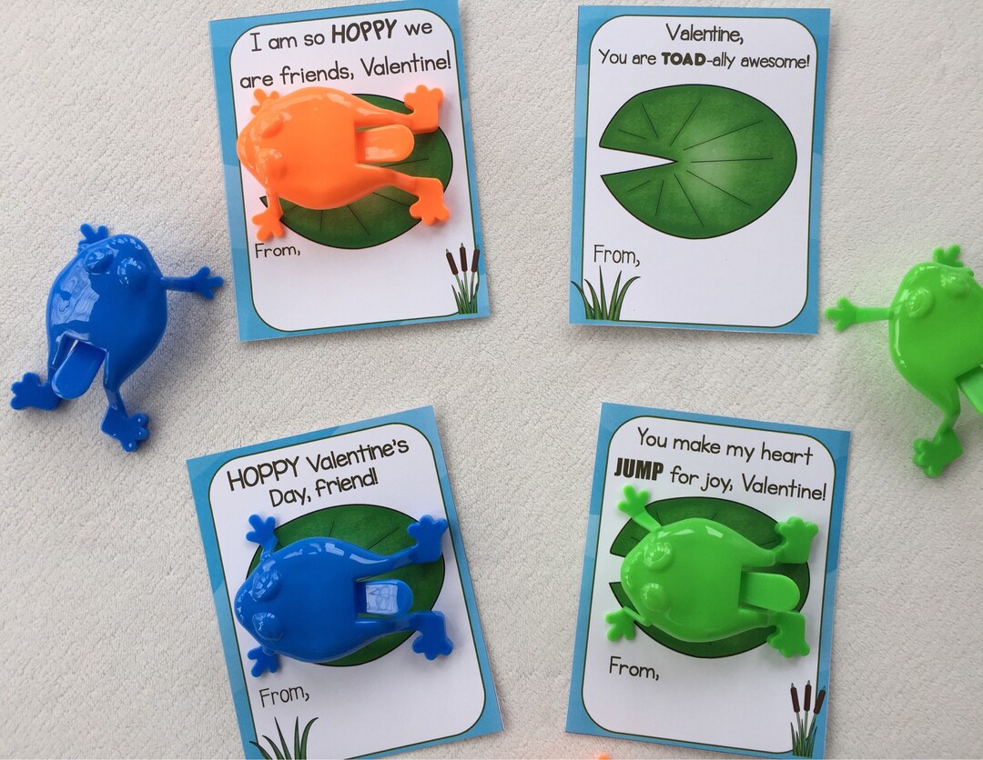 Printable Frog Hoppy Valentine, Preschool, School, Valentine's Day ...