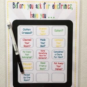 Digital Download Summer Electronics Checklist, Diy, Screen Time, Kids ...