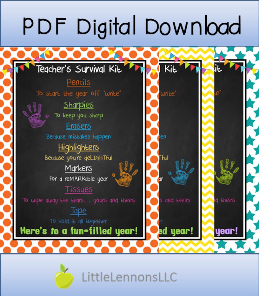 Digital Download Teacher's Survival Kit Printable, Teacher Gift, First ...