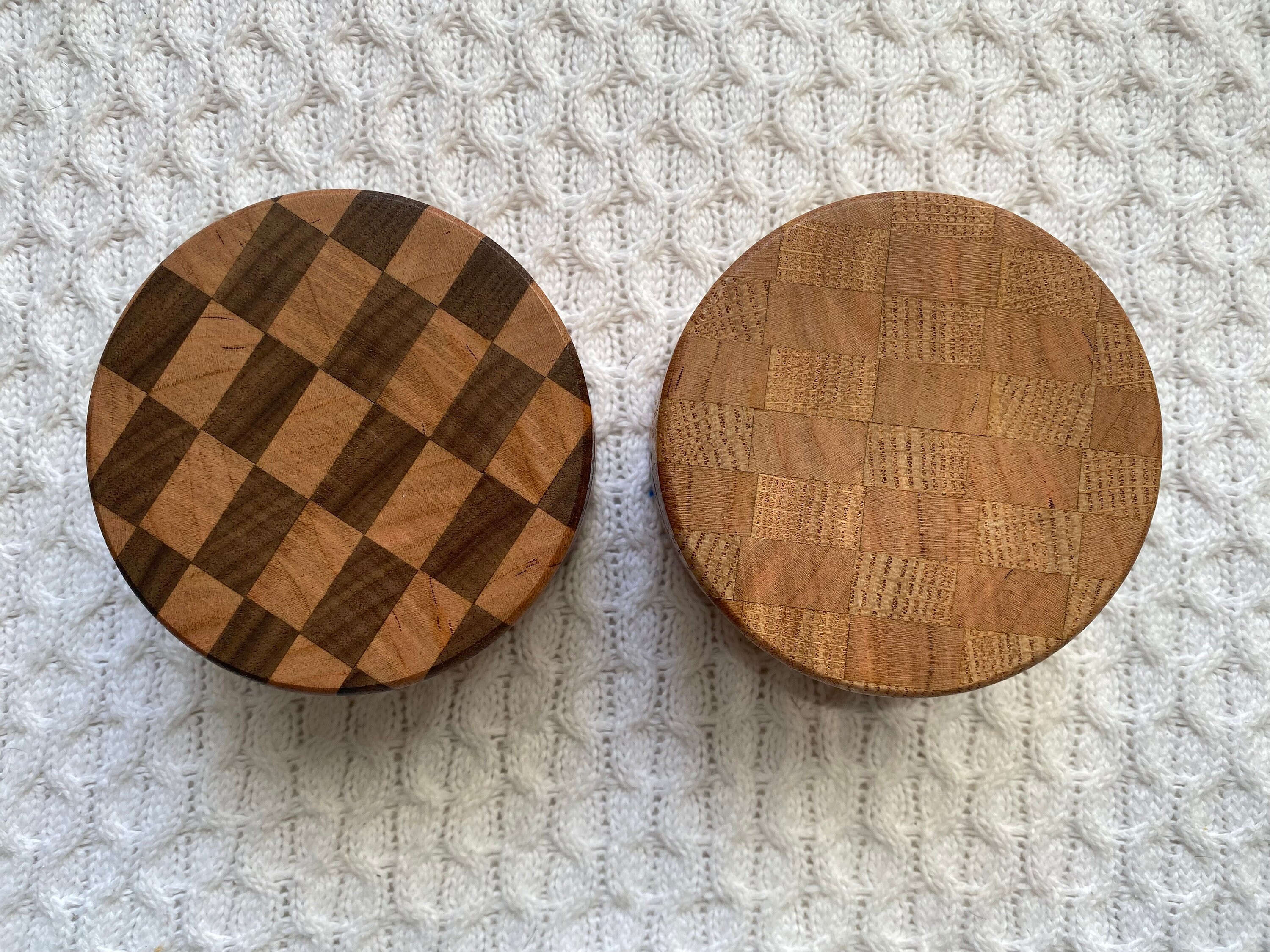 Wooden Round Checkered Jewelry Box - Etsy