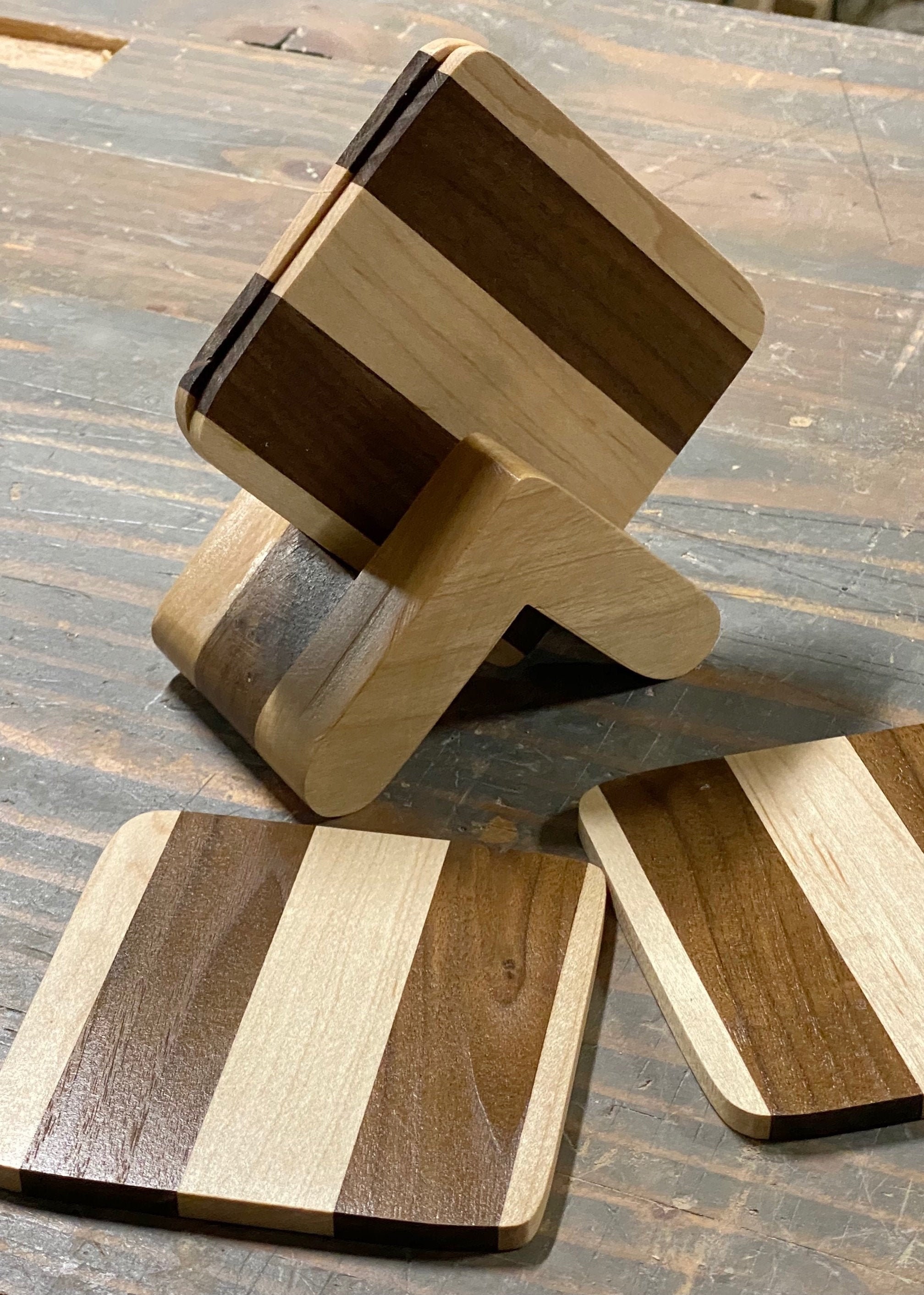 Coaster Set With Holder - Etsy