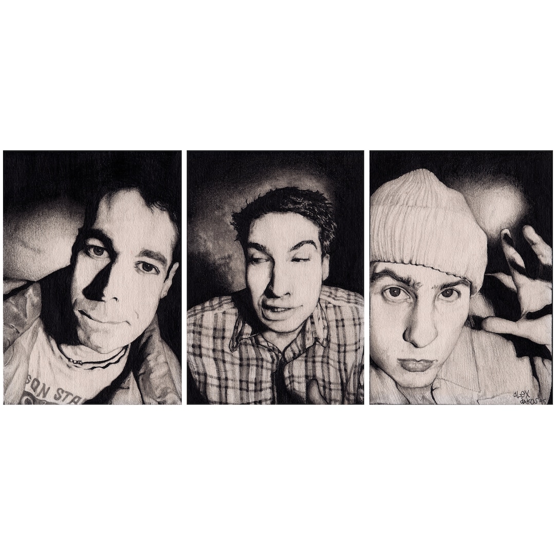 The Beastie Boys Charcoal Graphite Drawing 11x14" High Quality Archival ...