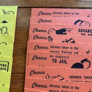 Monopoly Cards Chance and Community Chest Board Game Vintage - Etsy