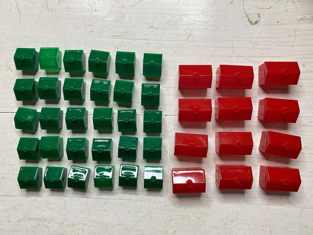 Vintage Monopoly Houses and Hotels Game Pieces - Etsy