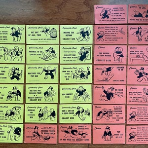 Monopoly Cards Chance and Community Chest Board Game Vintage - Etsy