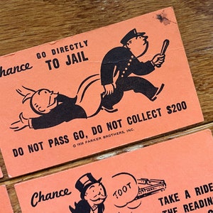 Monopoly Cards Chance and Community Chest Board Game Vintage - Etsy