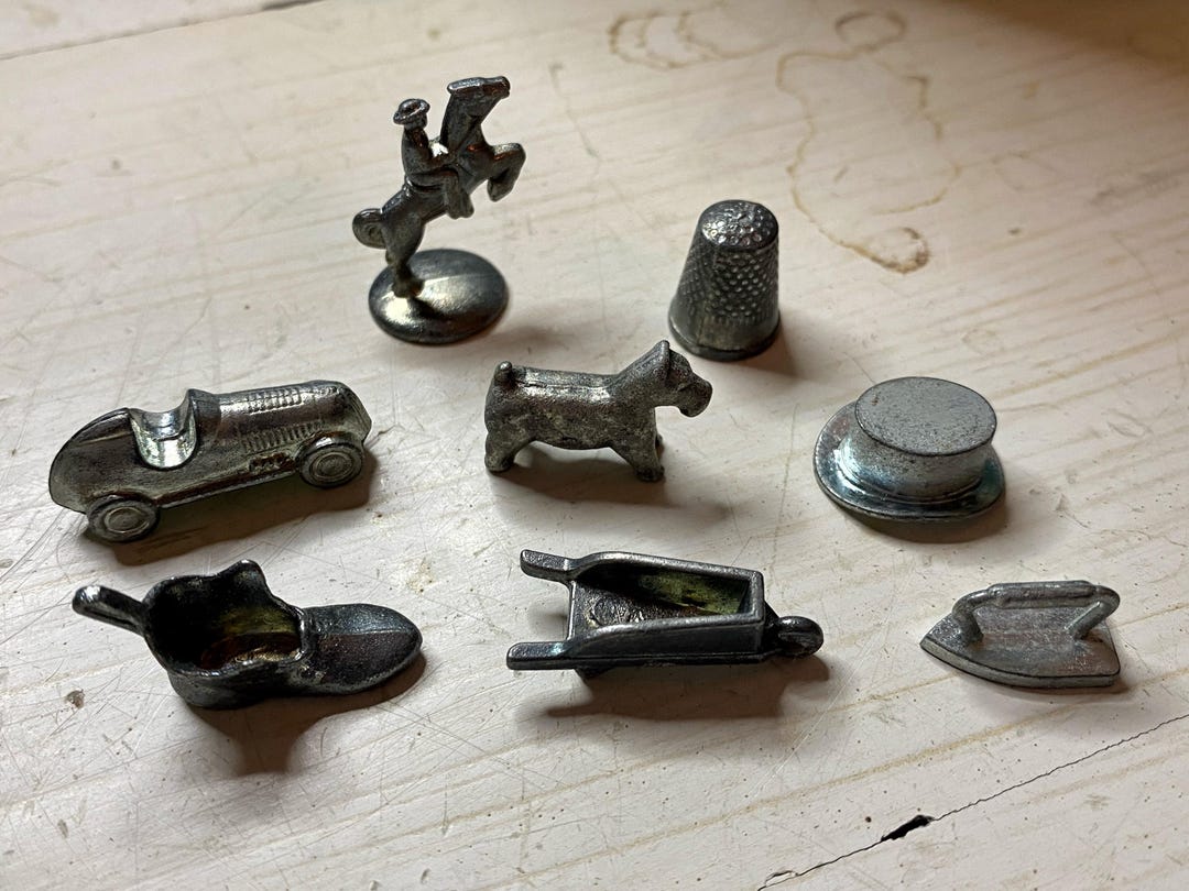 Vintage Monopoly Board Game Set of Eight Metal Pieces - Etsy