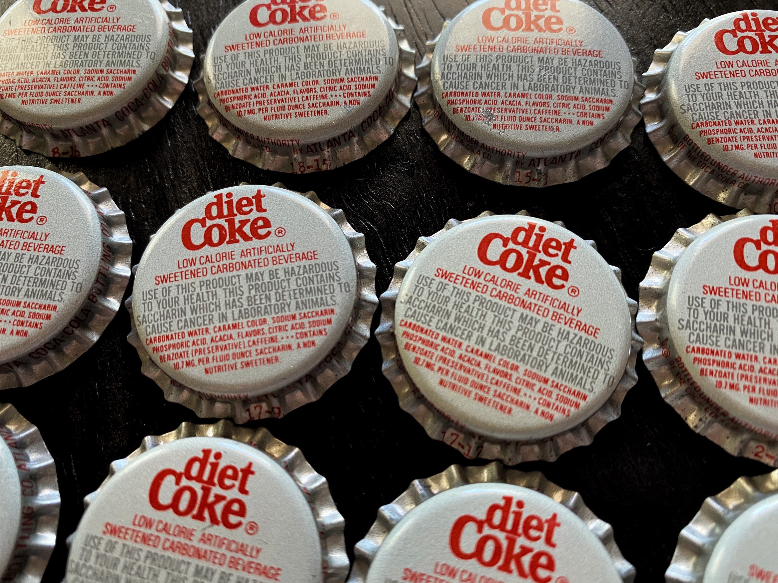 Vintage Diet Coke Coca-cola Co Bottle Caps - 12 Count - Etsy