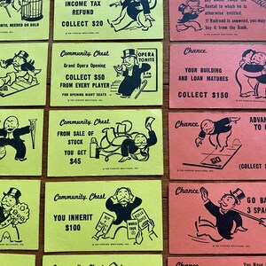 Monopoly Cards Chance and Community Chest Board Game Vintage - Etsy