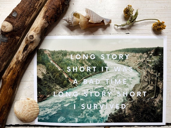 Print Long Story Short It Was A Bad Time I Survived Vintage | Etsy