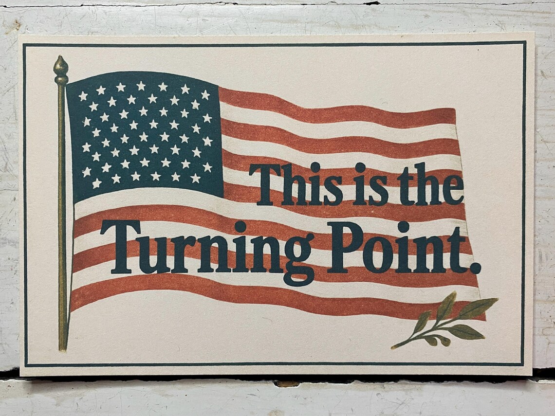 Postcard This is the Turning Point American Flag Patriotic Faith Art ...