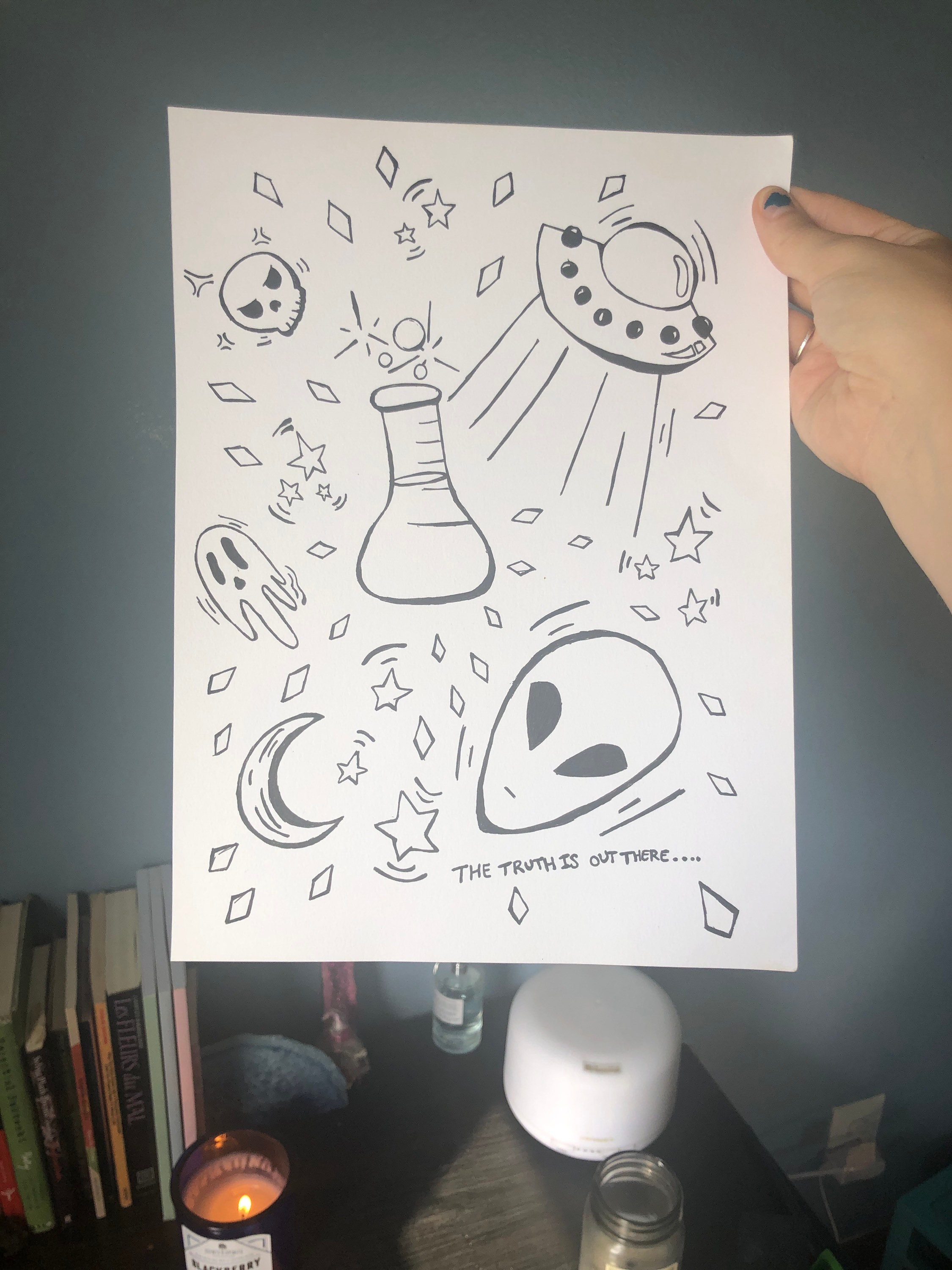 X Files Themed Drawing - Etsy