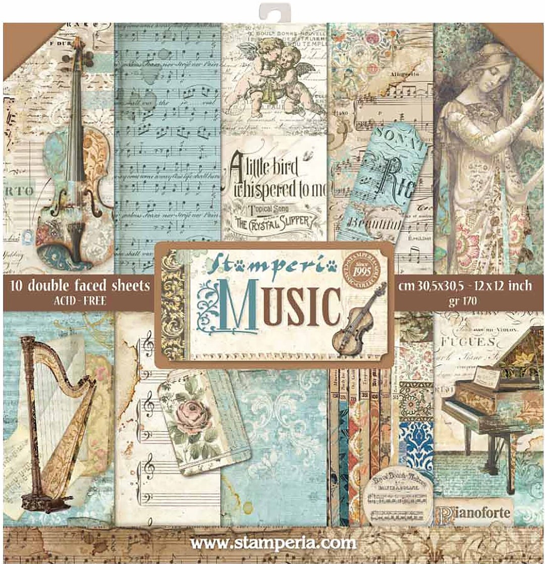 STAMPERIA MUSIC - 12x12 Paper Pad - Etsy
