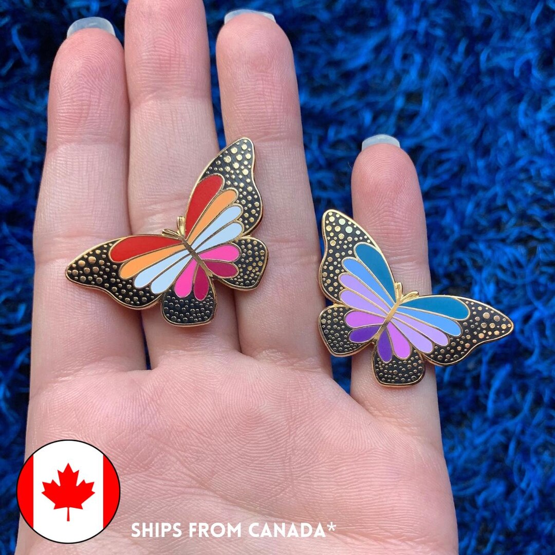 Lesbian Pride Butterfly Pins - 25% to Charity! - Community Flag ...