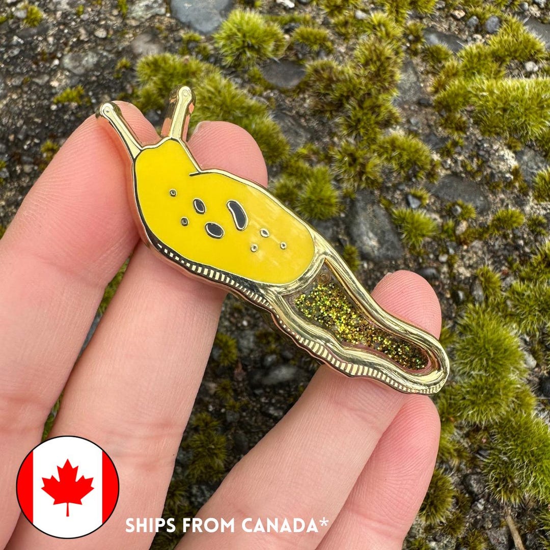 Pacific Banana Slug GLITTER SHAKER Pin - 25% to Charity! - Hard Enamel ...