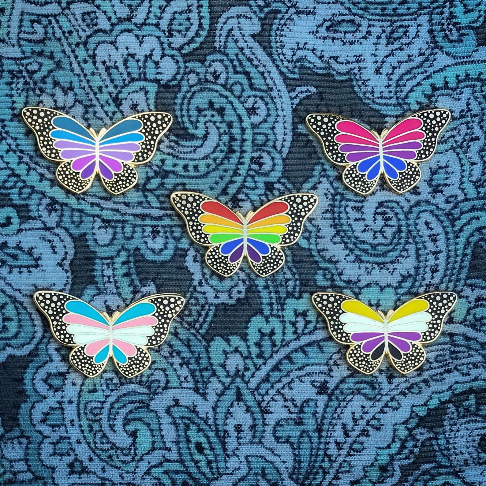 Bi Pride Butterfly Pin 25% to Charity Queer-owned - Etsy