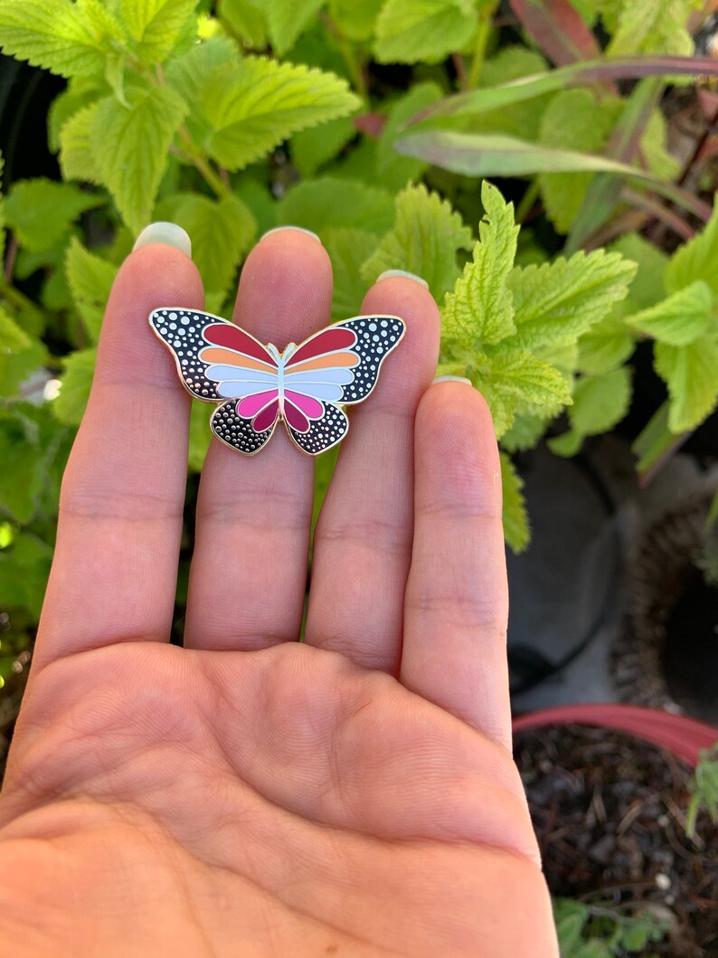 Lesbian Pride Butterfly Pins Community Flag Intersectional | Etsy