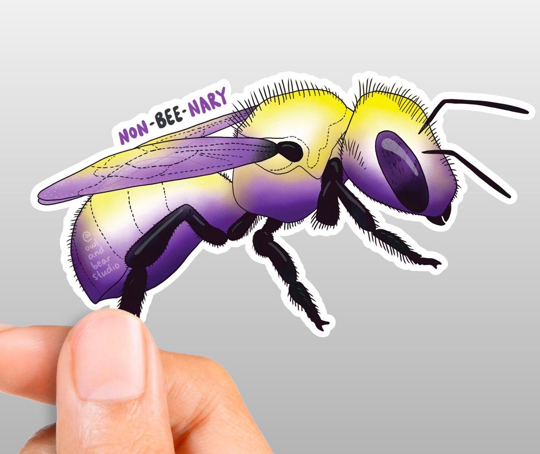 Non-bee-nary Sticker Eco Vinyl Bee Non-binary Pride FREE - Etsy