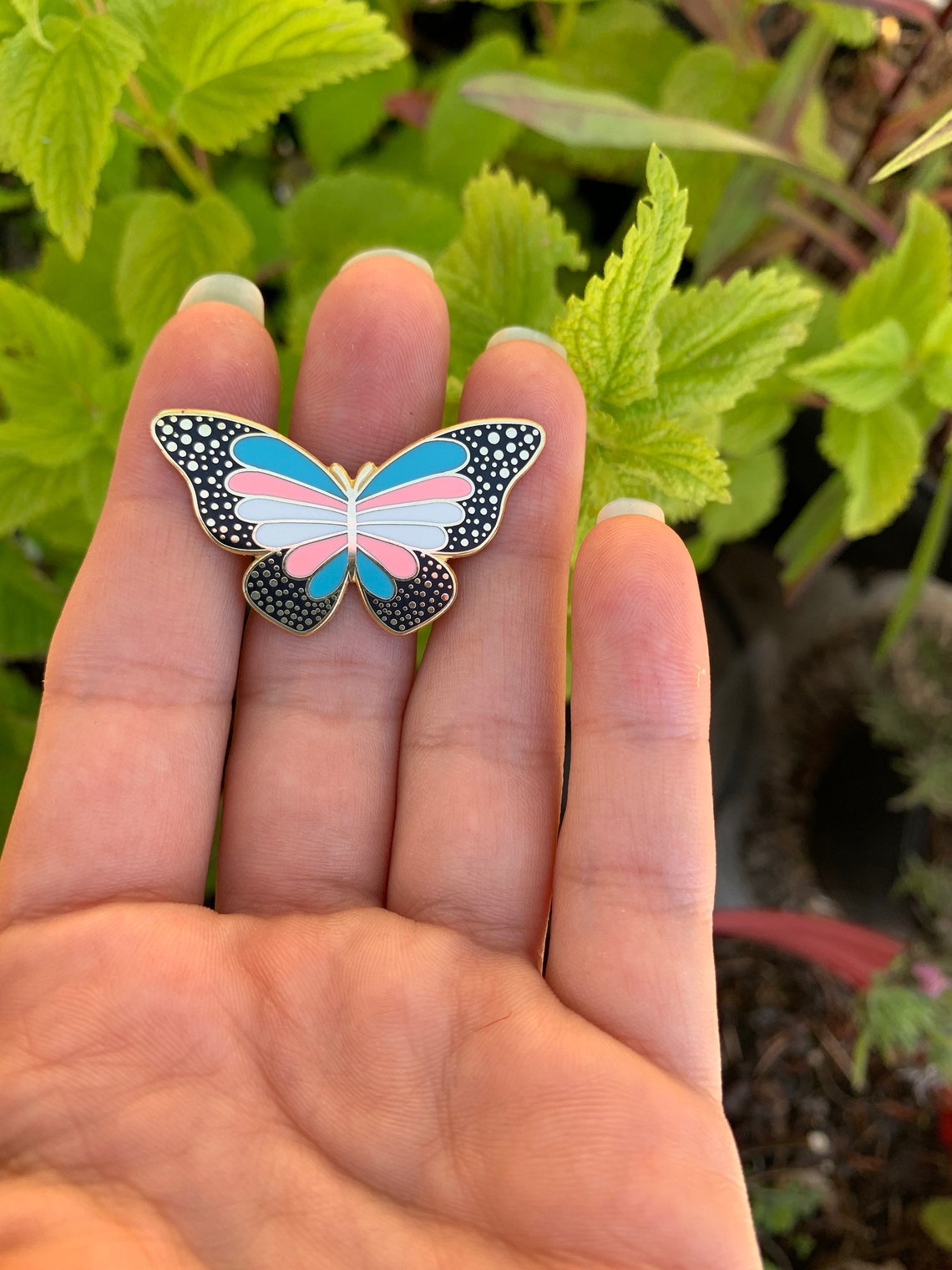 Trans Pride Butterfly Pin 25% to Charity Queer-owned - Etsy Canada