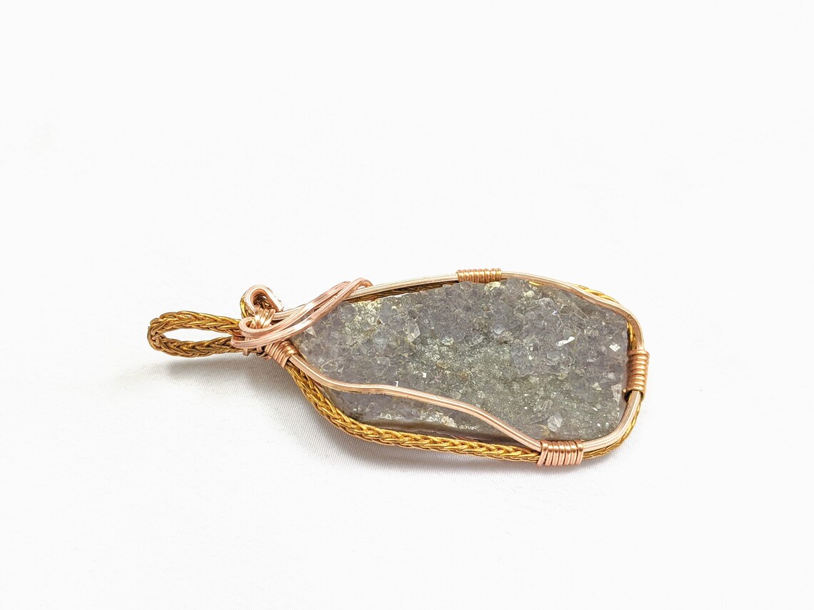 Raw crystal rose gold large chunky statement necklace for | Etsy