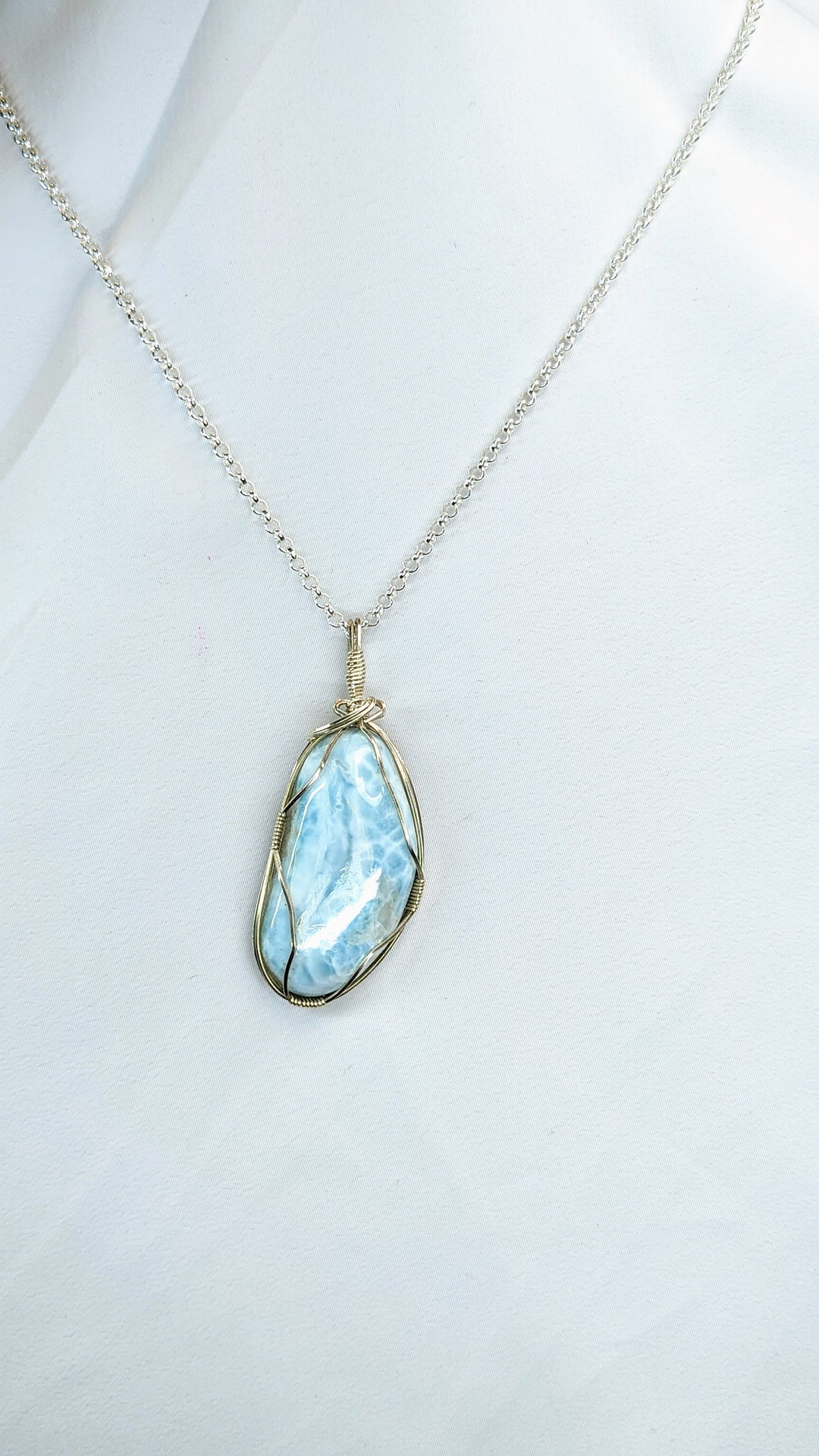 Larimar Pendant Necklace Sterling Silver, Tropical Gift Ideas for Women ...