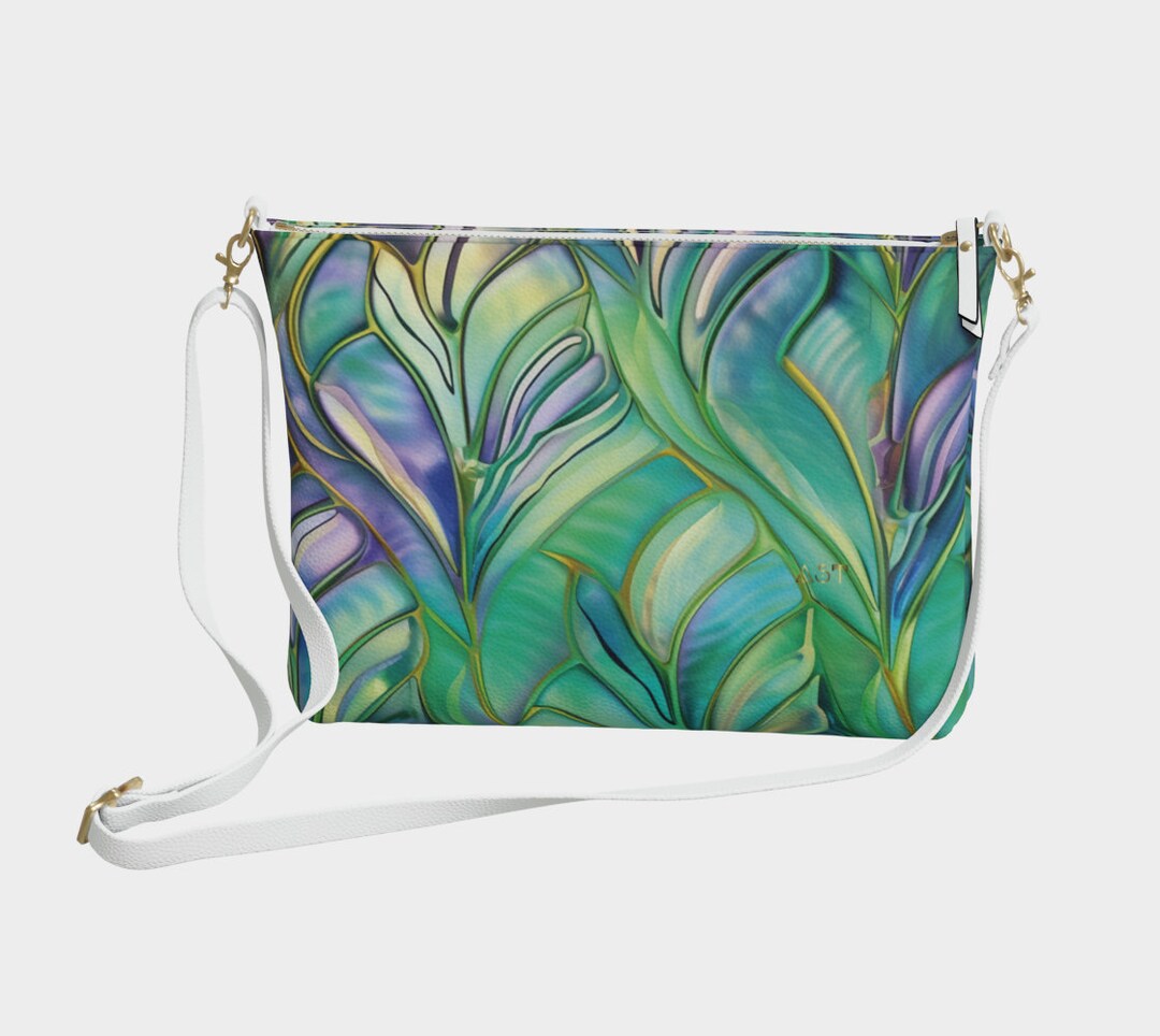 Celestial Harmony: Aurora Radiance Stained Glass Crossbody Bag Small ...